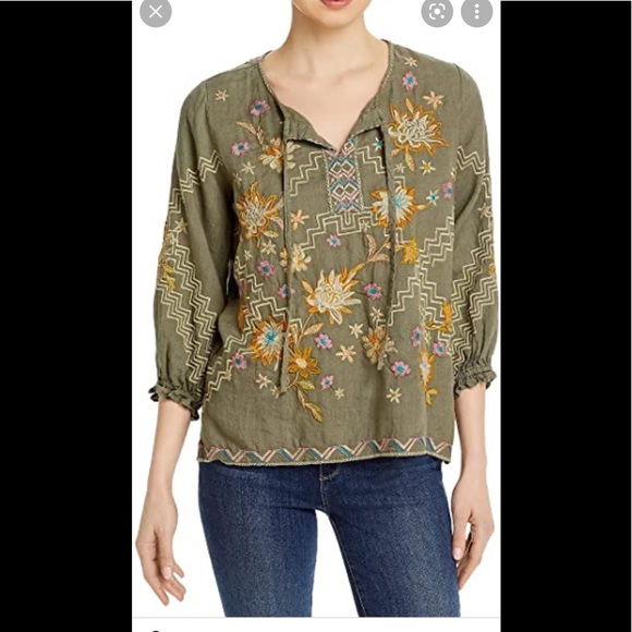 Johnny Was | Tops | Johnny Was Los Angels Elis Easy Linen Split ...